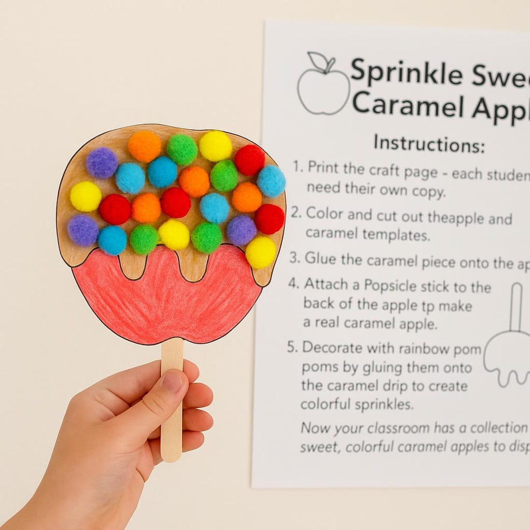 Fall Caramel Apple Craft With Sprinkles – Low Prep Printable for ...