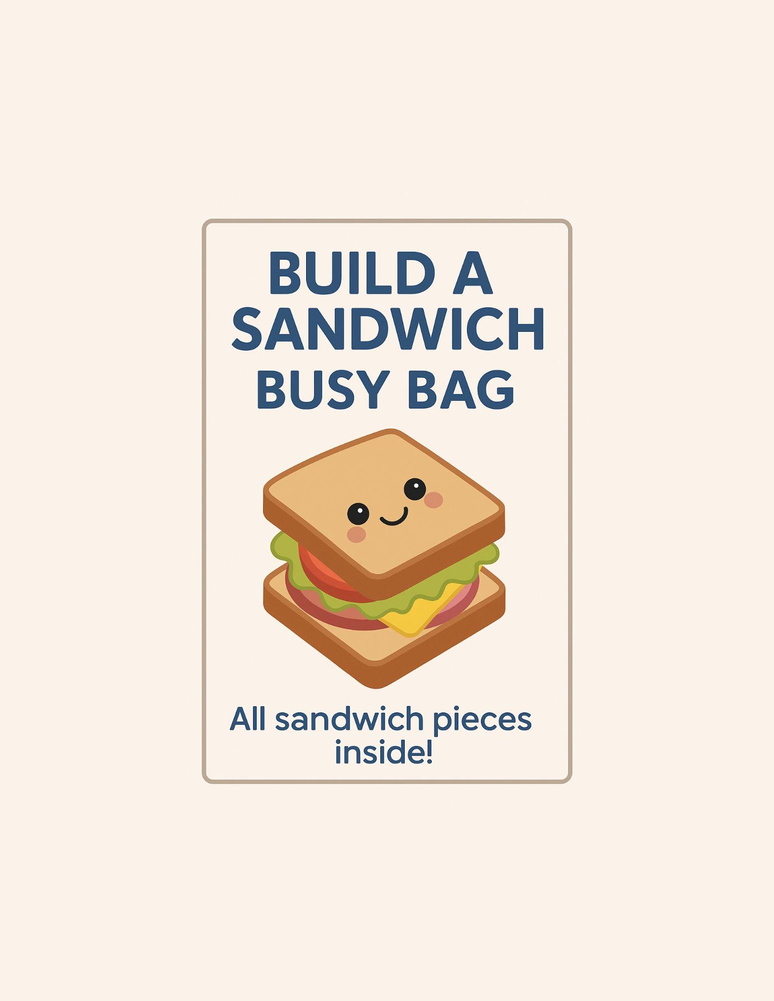 Build a Sandwich Printable Craft for Kids – Fun Busy Bag for Classrooms ...
