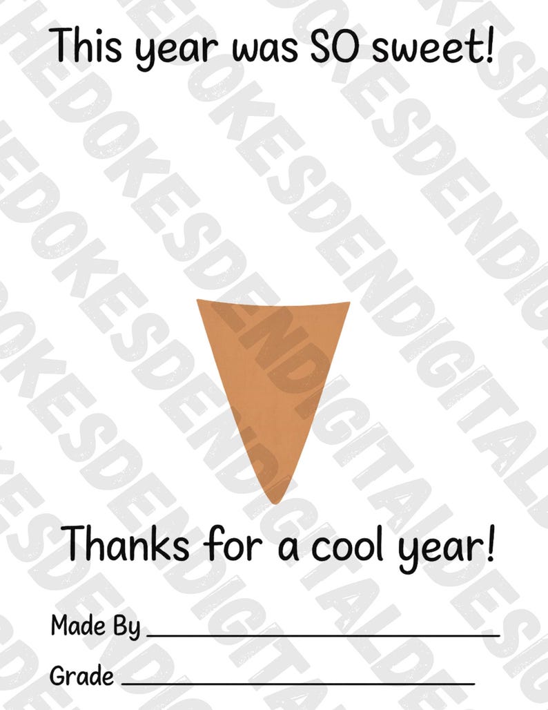 End of Year Ice Cream Handprint Craft – Preschool Kindergarten Keepsake ...