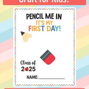 First Day of School Handprint Craft: Pencil Keepsake (printable ...