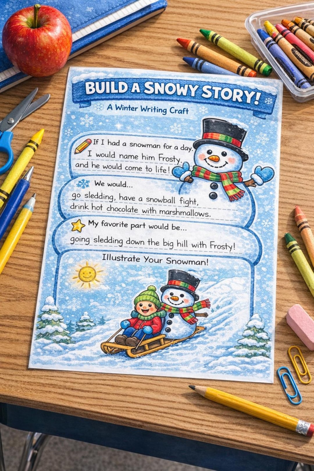 Build a Snowy Story – Winter Writing Craft for Kids - Etsy