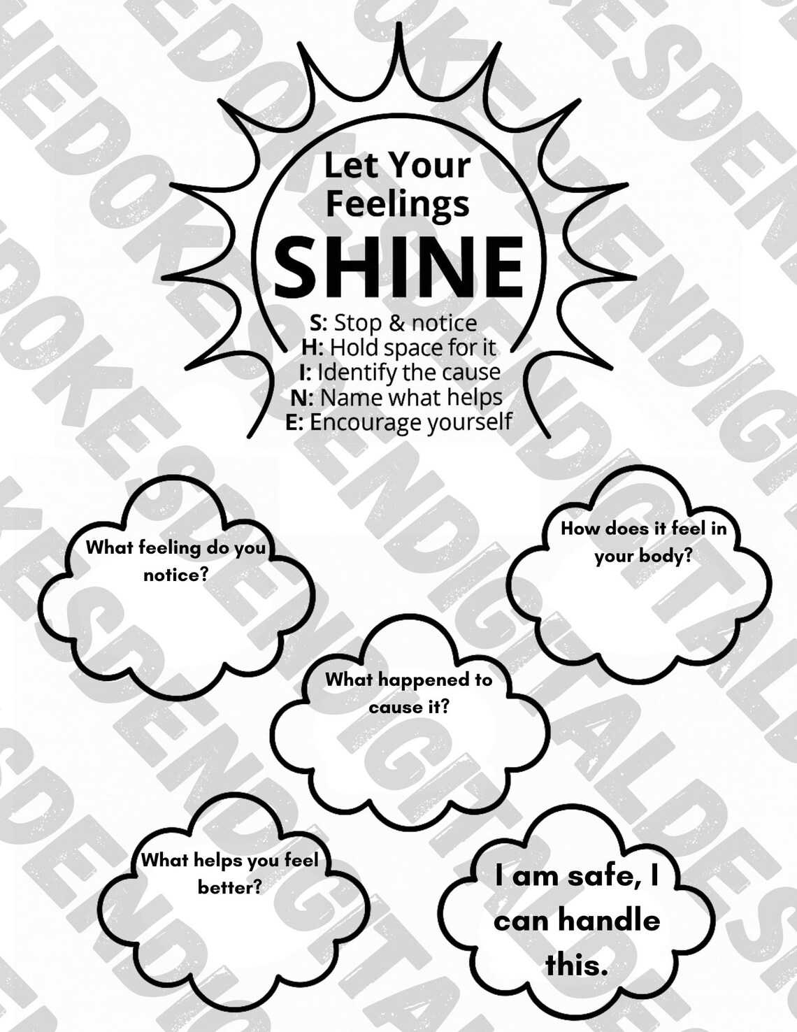 Let Your Feelings SHINE – Printable SEL Worksheet for Kids - Etsy