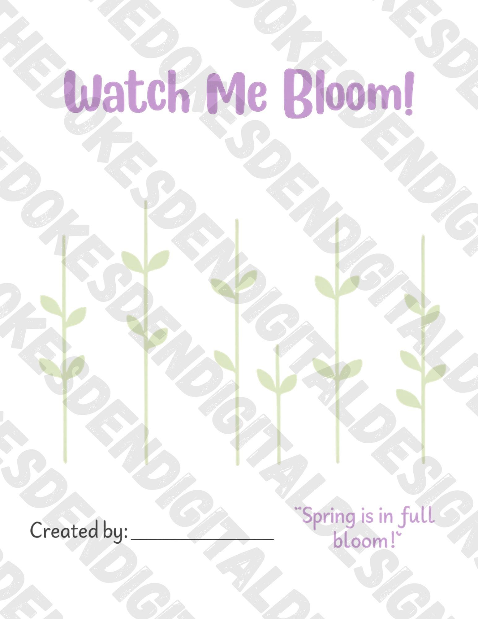Watch Me Bloom Fingerprint Art | Spring Kids Craft (PDF Template) - Etsy
