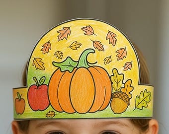 Squirrel Paper Crown Template, Fall Printable Coloring Craft, Kids ...
