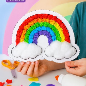 Printable Rainbow Tissue Paper Craft for Kids – Hands-on Art Activity ...