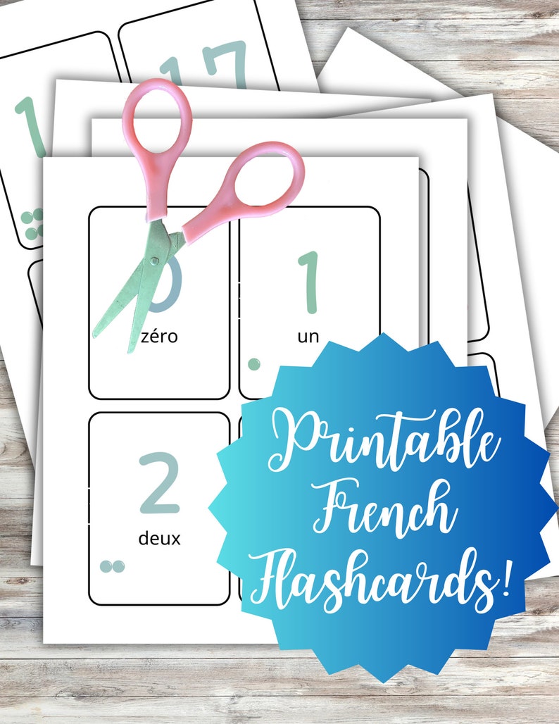 Printable French Number Flashcards: Language Learning (digital Download ...