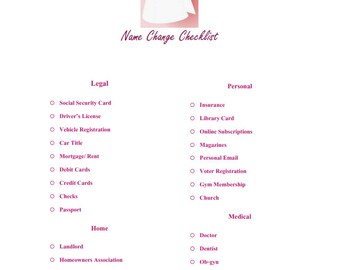 Printable Name Change - Etsy