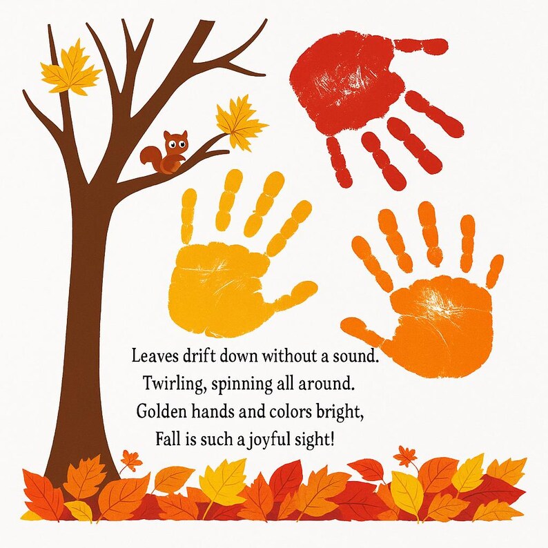 Printable Fall Handprint Tree Craft for Kids | Autumn Poem Keepsake ...