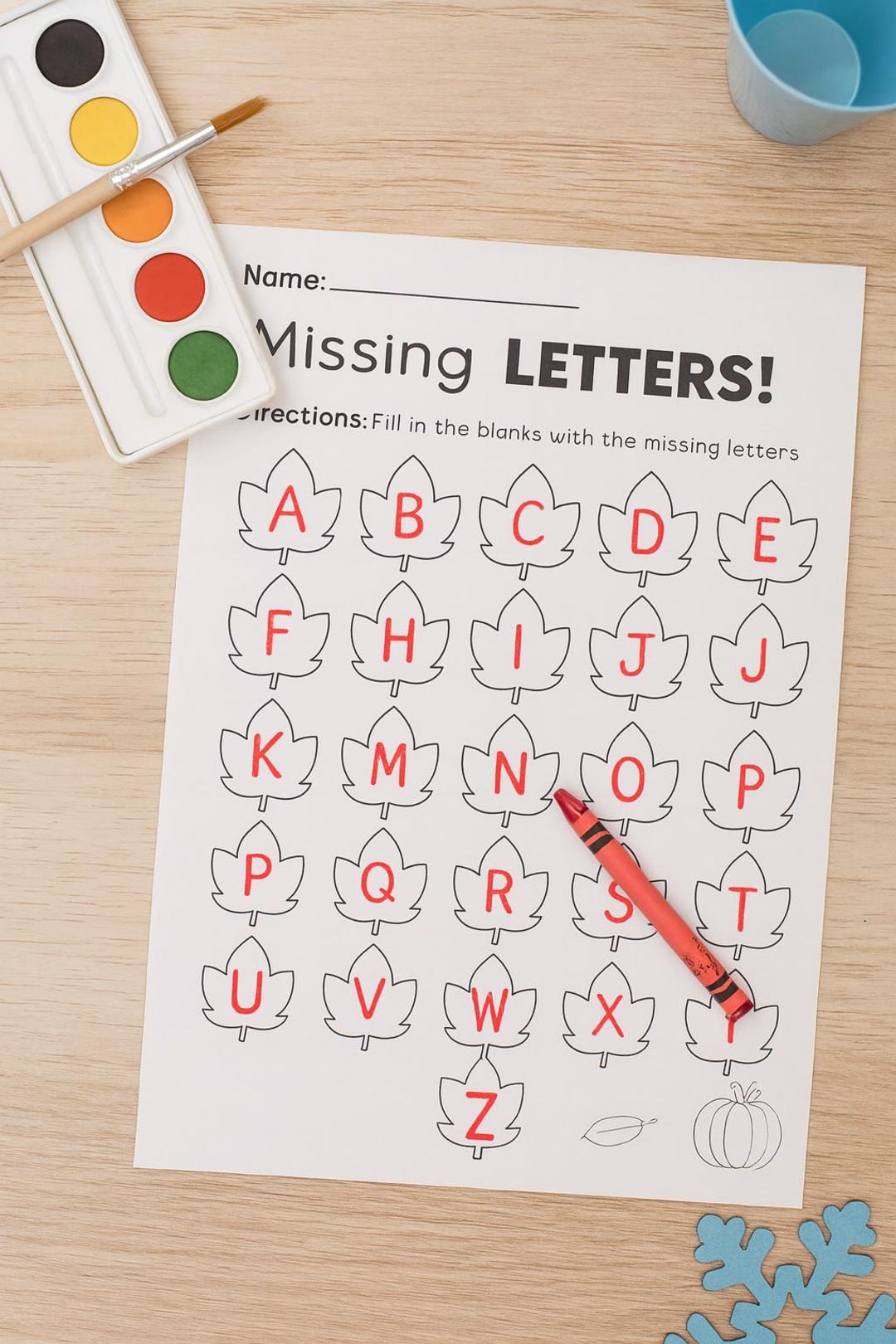 Printable Missing Letters Alphabet Worksheet for Kids” - Etsy