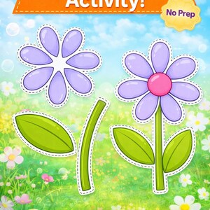 Spring Flower Craft Activity | Preschool Kindergarten Cut and Paste ...