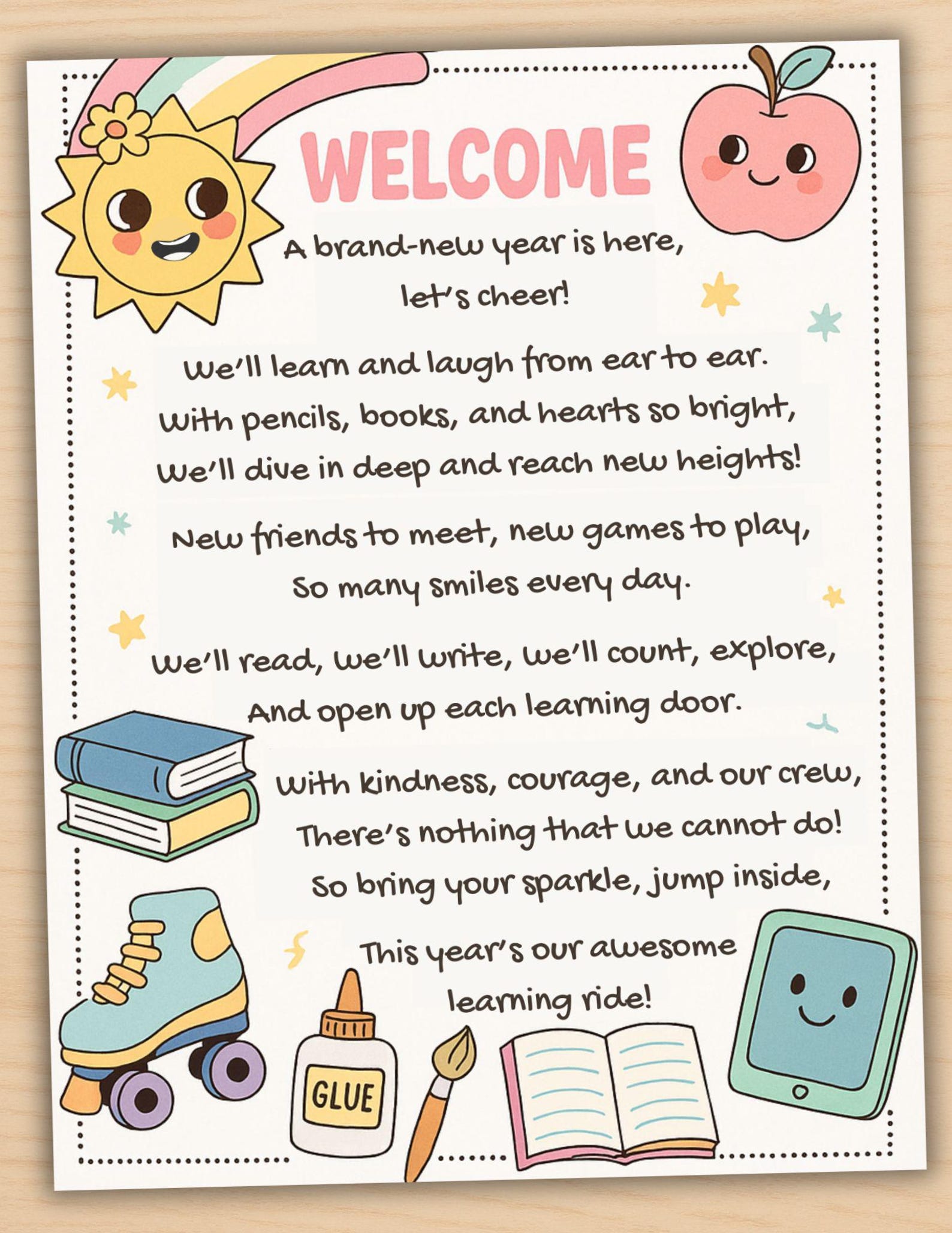 First Day of School Welcome Letter: Printable Teacher Handout (PDF ...