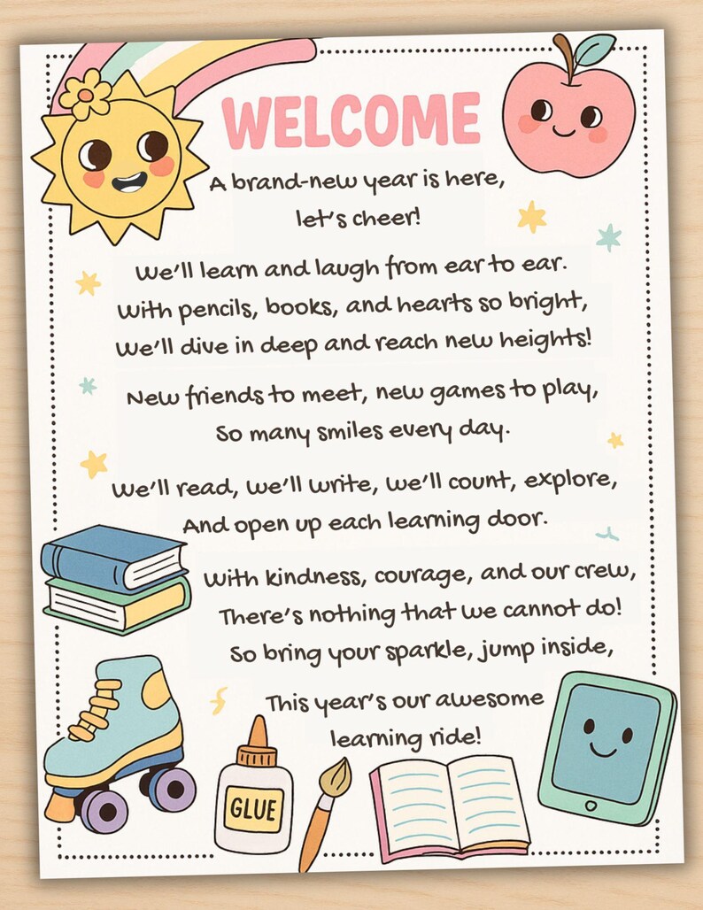First Day of School Welcome Letter for Kids | Teacher Printable | Fun ...