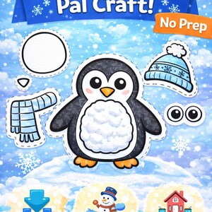 Build-a-penguin Pal Craft – Puffy Paint Winter Activity - Etsy