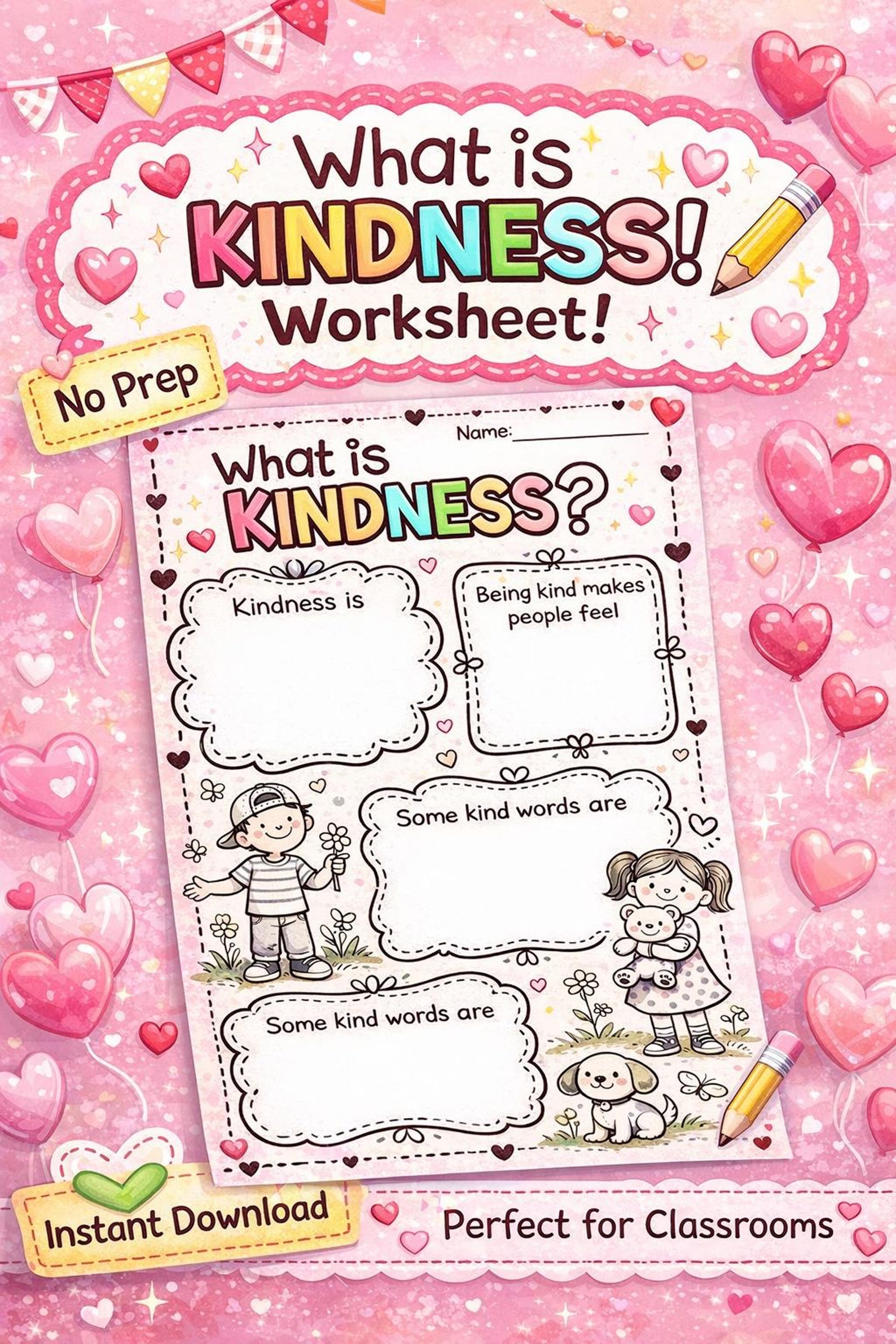 What is Kindness? SEL Worksheet | Social Emotional Learning Printable ...