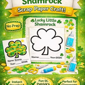 Shamrock Scrap Paper Craft | St. Patrick's Day Fine Motor Activity ...