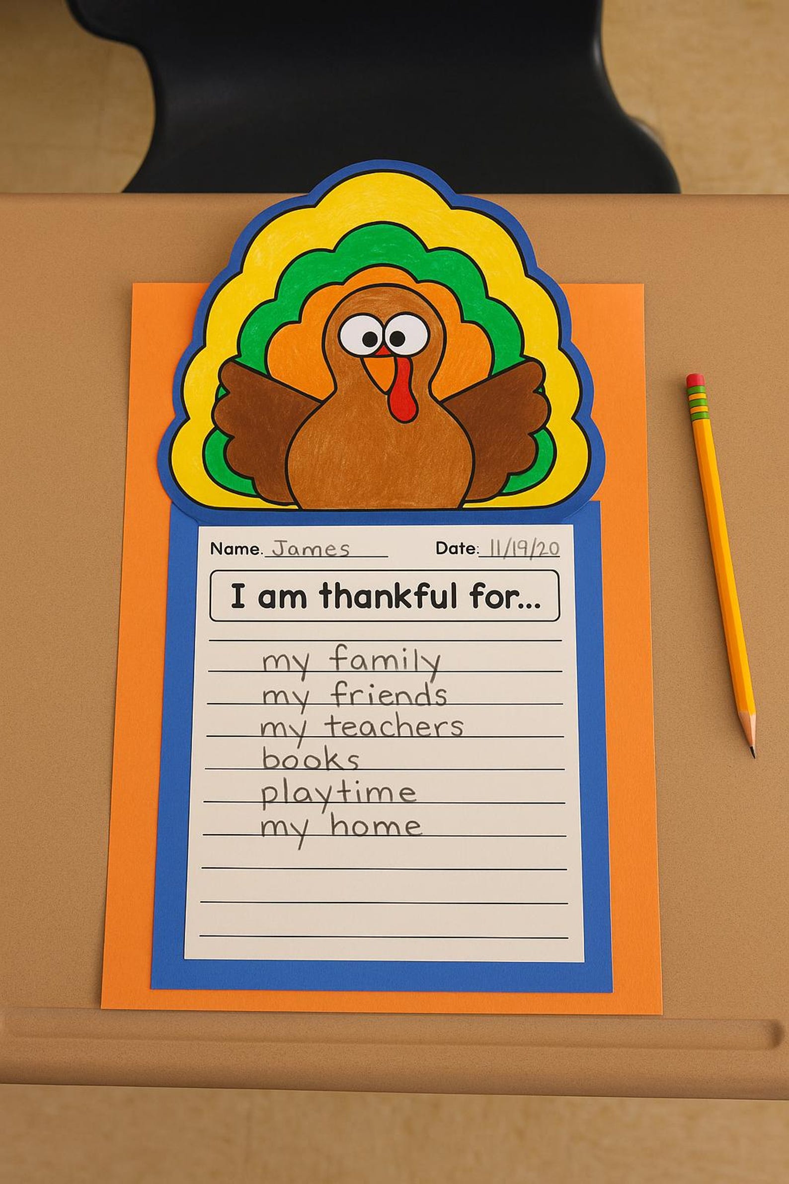 Turkey Time Thankful Writing Craft | Thanksgiving Classroom Activity - Etsy