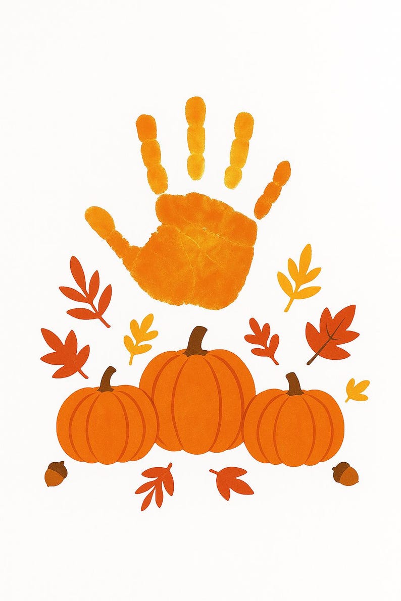 Printable Pumpkin Patch Handprint Craft for Kids - Etsy Canada