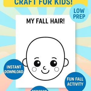 Fall Leaf Hair Craft: Printable Autumn Activity for Kids (PDF & PNG - Etsy