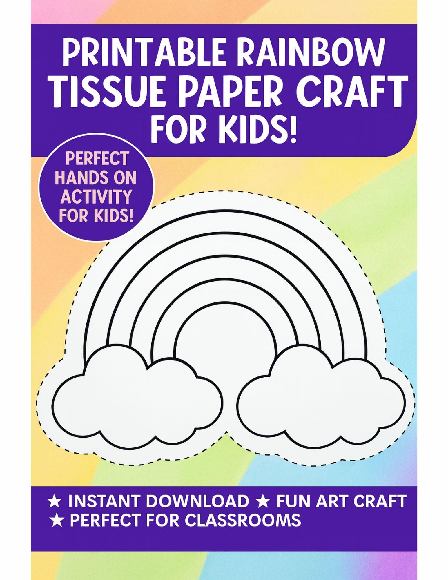 Rainbow Tissue Paper Craft: Kids' Art Activity (printable Template ...