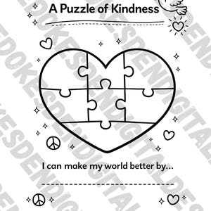 Kindness Puzzle SEL Activity | Printable Worksheet for Kids - Etsy