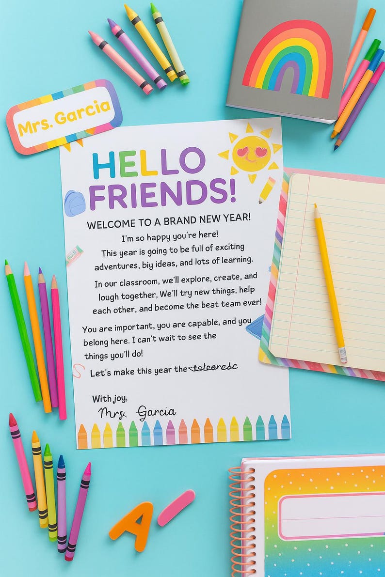 Welcome Letter for Students: Colorful Back to School Note (PDF Download ...