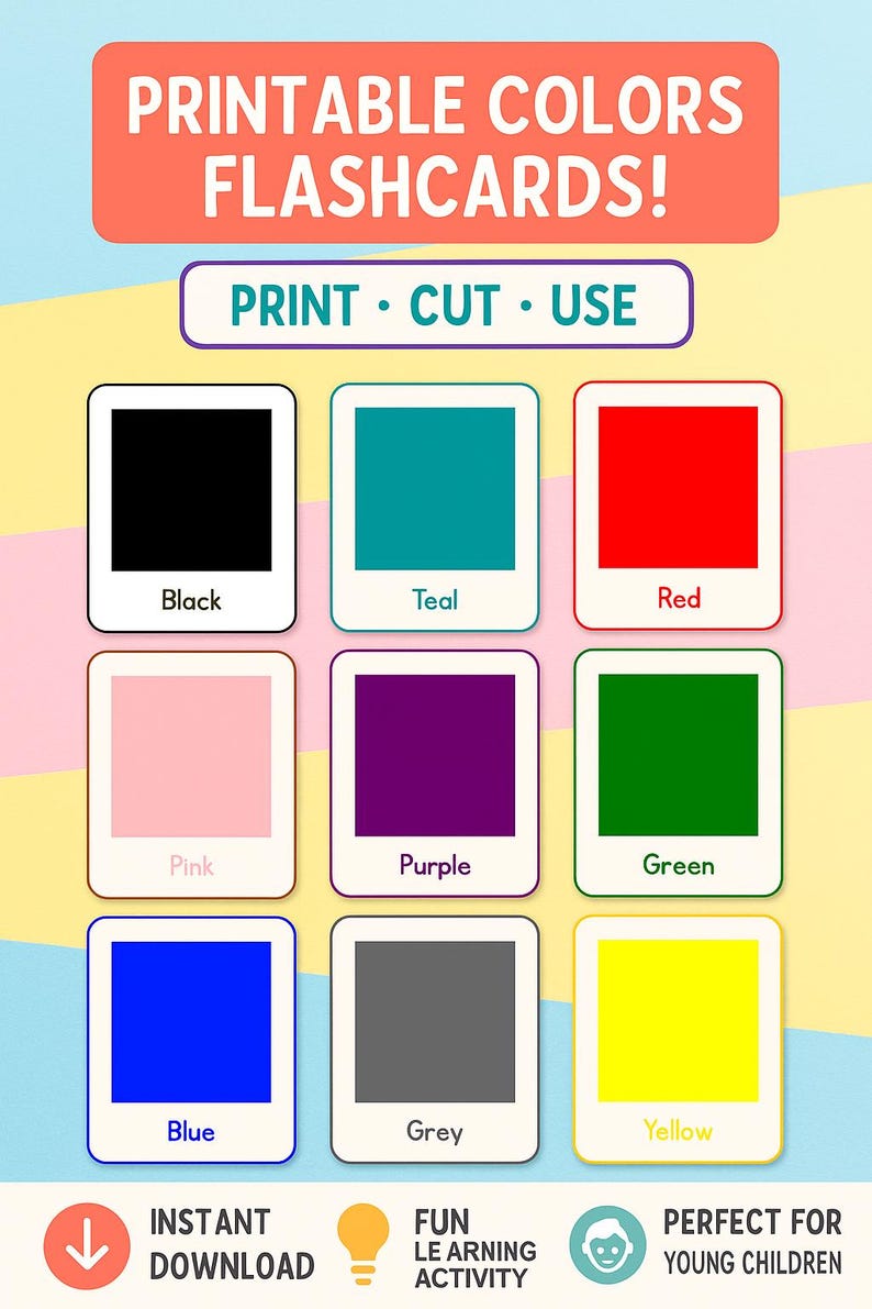 Printable Flashcards. Learning Colors. Toddler Flashcards. Preschool ...
