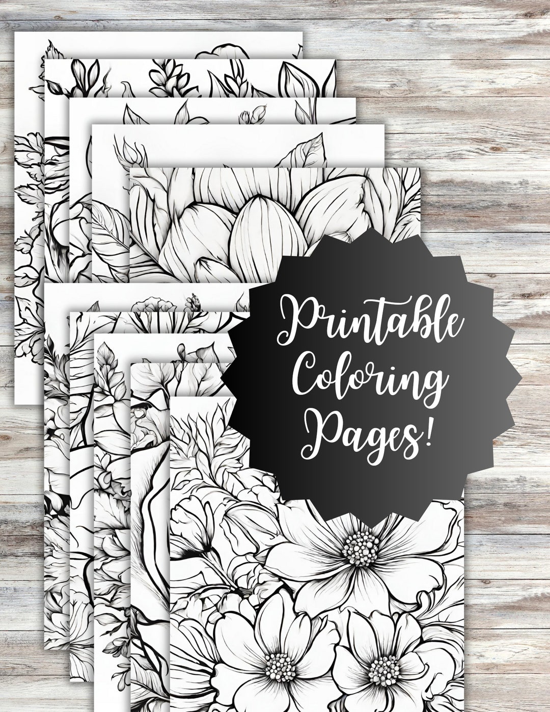 Floral Adult Coloring Book Pages: Fall Theme (PDF Download) - Etsy