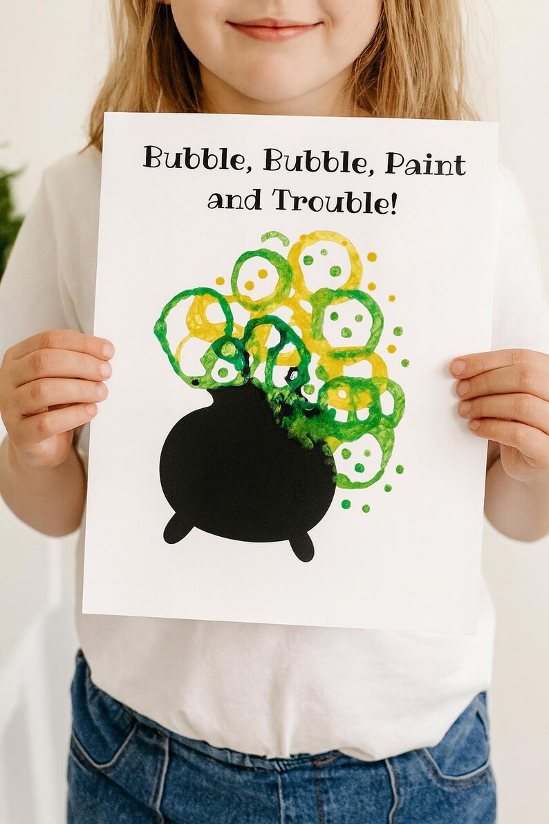 Halloween Bubble Paint Cauldron Craft: Fun Kids Art Activity (printable ...