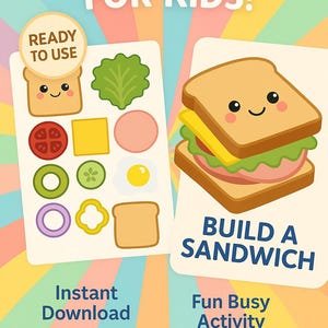 Build a Sandwich Printable Craft for Kids – Fun Busy Bag for Classrooms ...