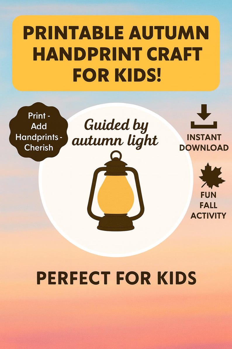 Autumn Lantern Handprint Craft for Kids - Etsy