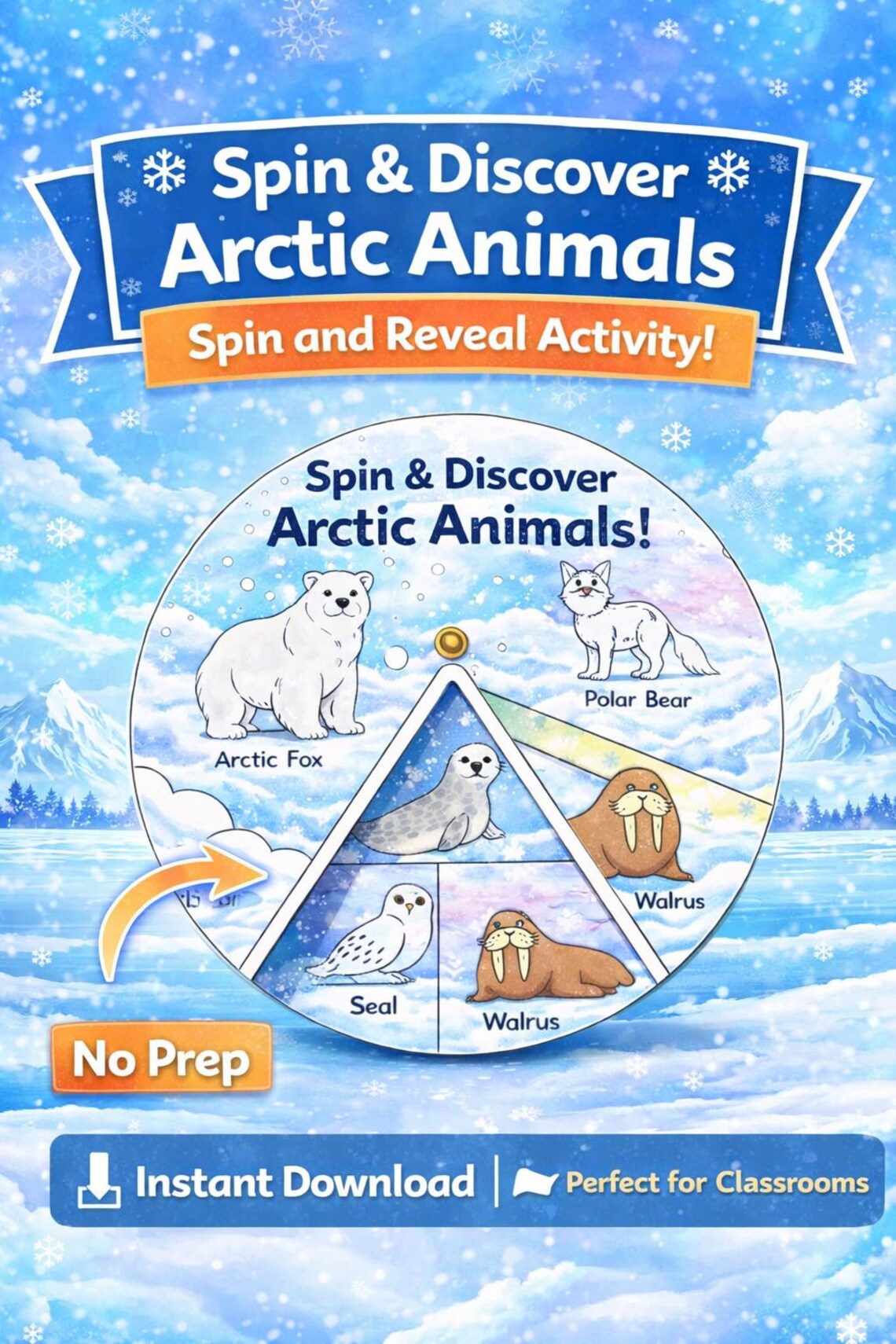 Spin & Discover Arctic Animals Spinner Craft Activity - Etsy