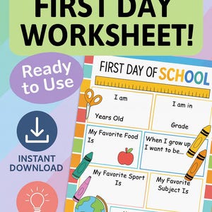 First Day Get to Know Me Printable | Fun First Day of School ...