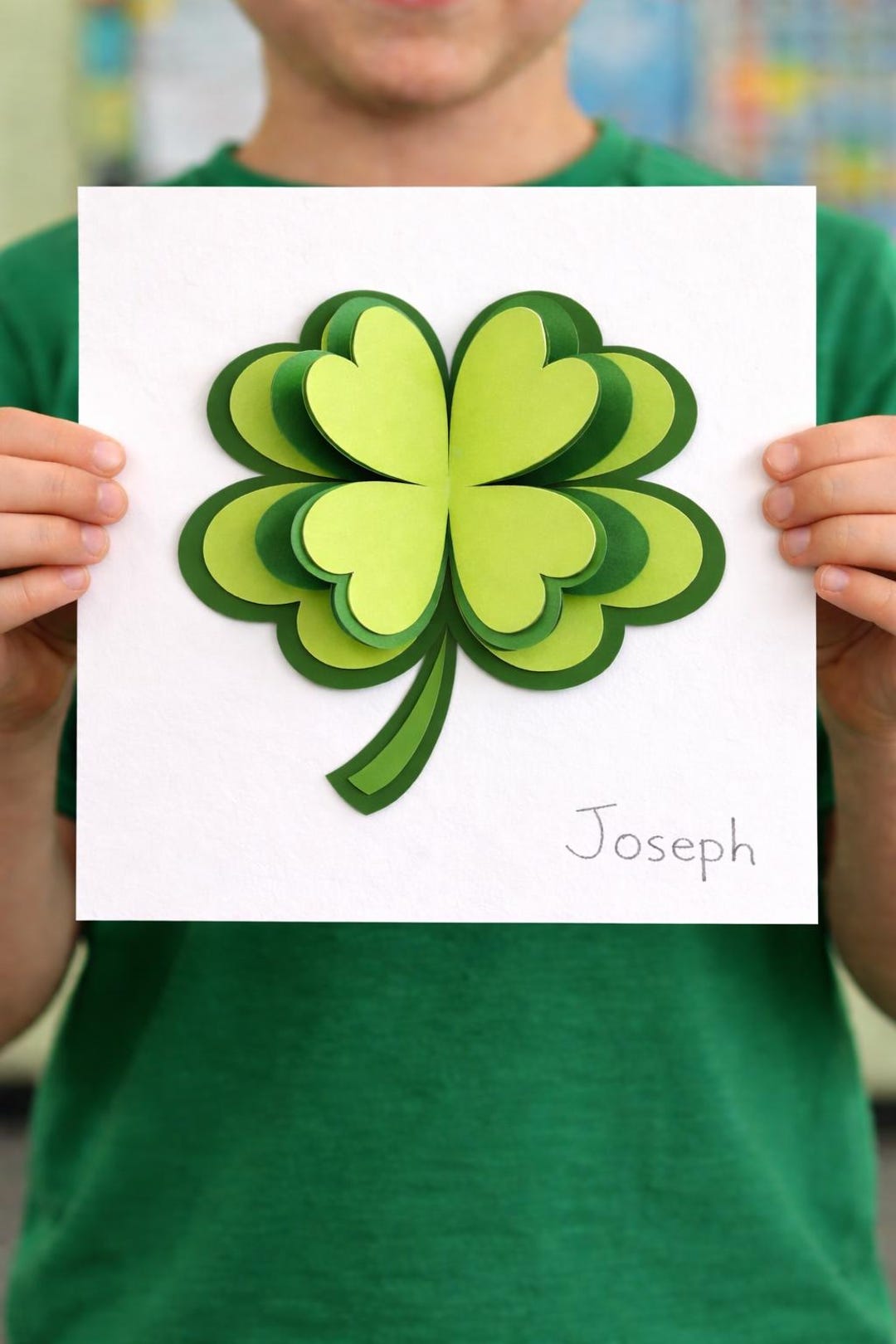 3D Four Leaf Clover Craft Printable | St. Patrick's Day Pop up Activity ...