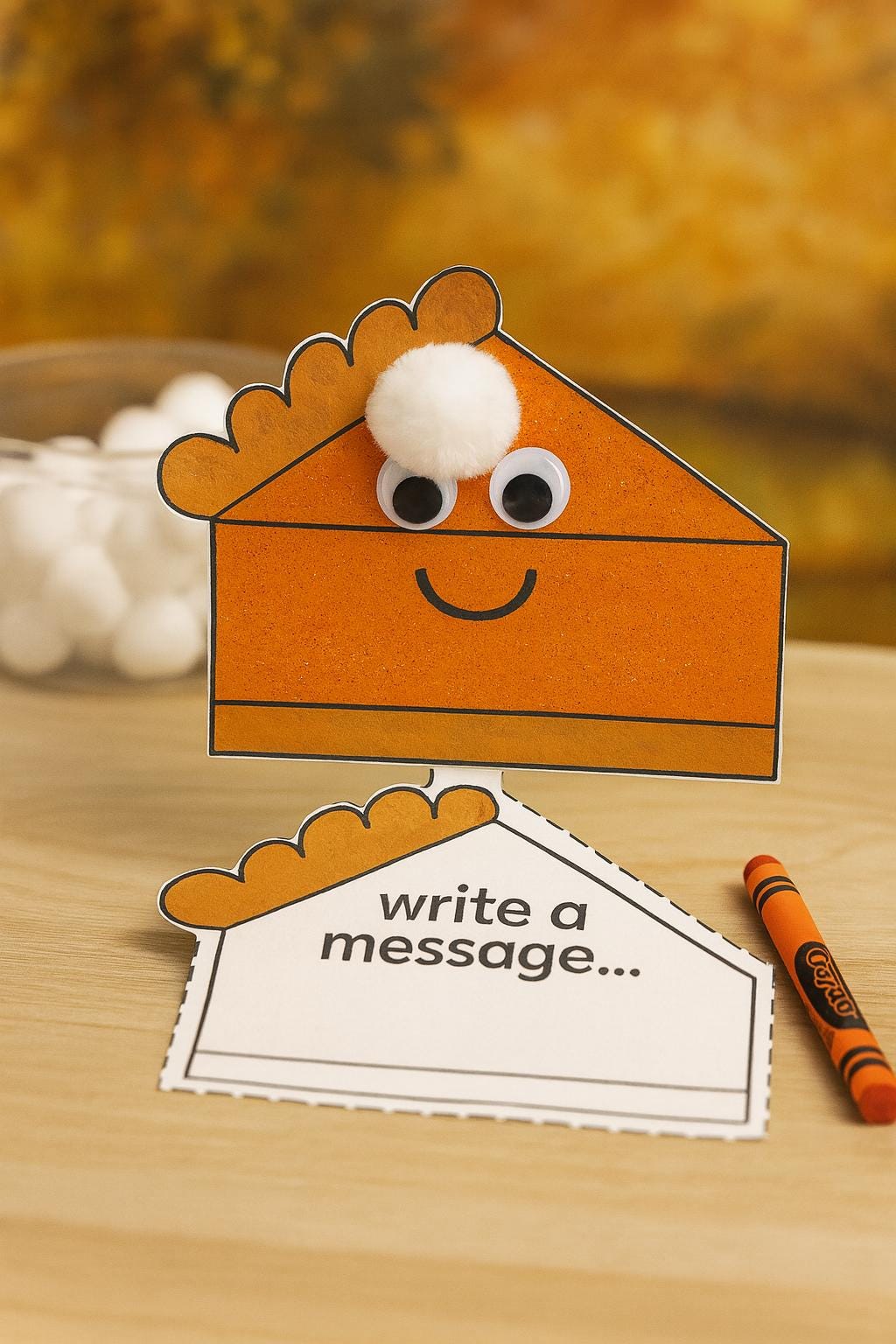 Printable Pumpkin Pie Thanksgiving Card Craft for Kids – DIY Holiday ...