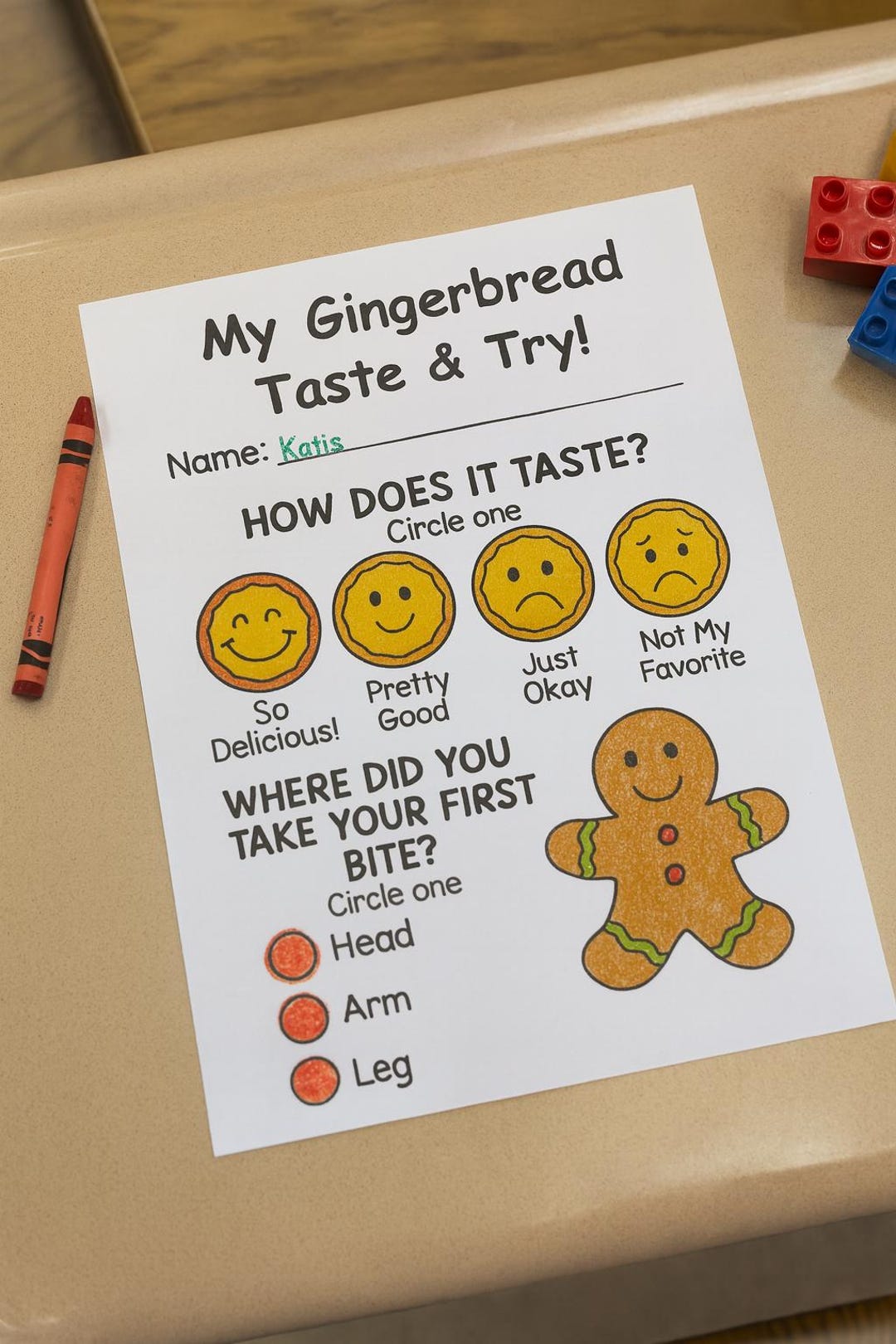 Gingerbread Taste & Try Worksheet | Cookie Taste Test Activity ...