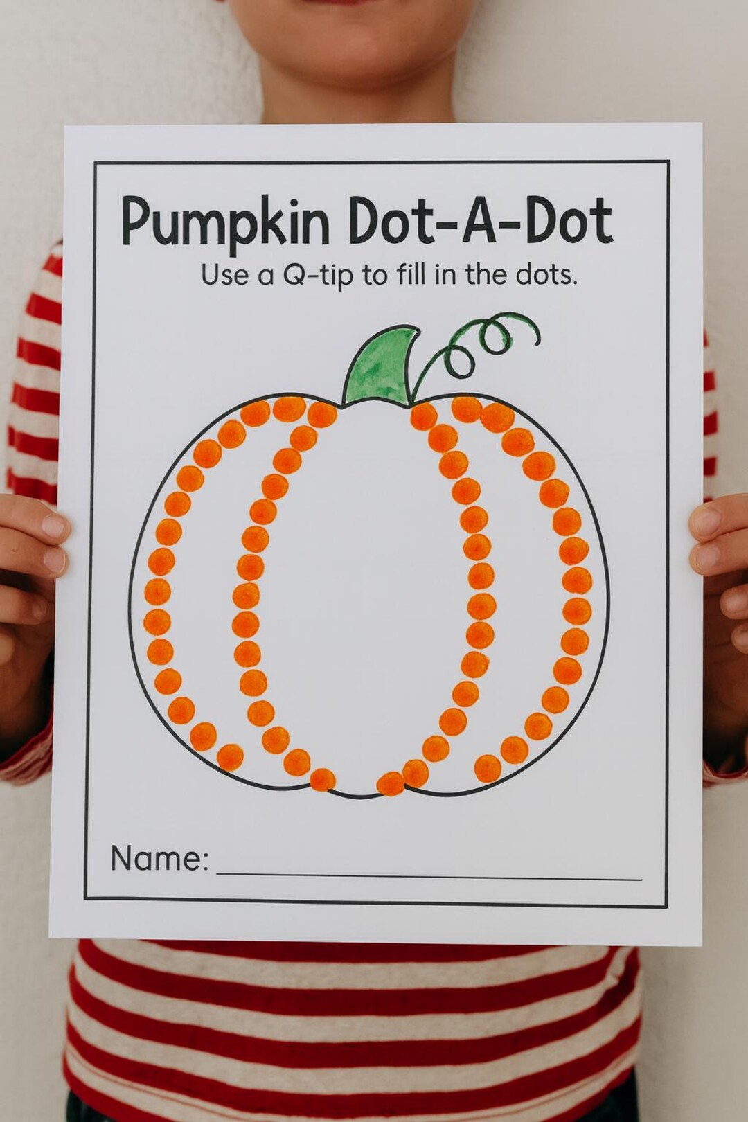 Printable Pumpkin Dot Painting Craft for Kids | Q-tip Fine Motor ...