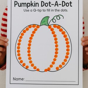 Printable Pumpkin Dot Painting Craft for Kids | Q-tip Fine Motor ...