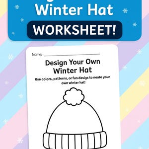 Design Your Own Winter Hat | Kids Printable Craft Worksheet (PDF) - Etsy
