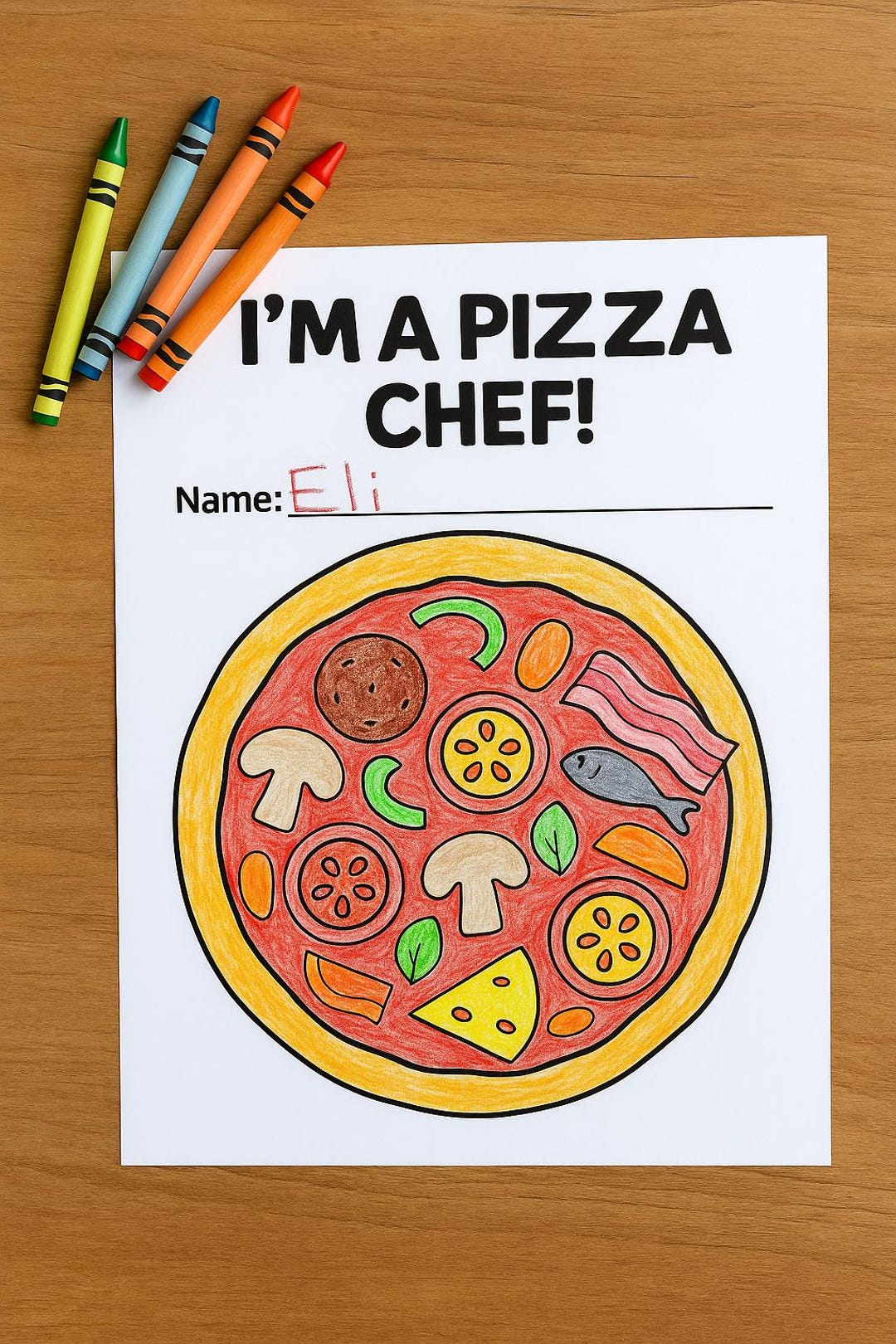 Cut and Paste Pizza Craft – Printable Learning Activity - Etsy