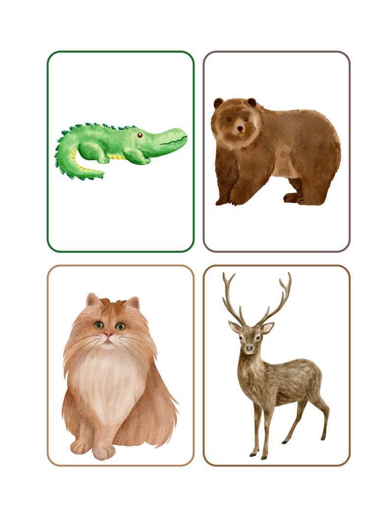 Animal Alphabet Matching Game: Printable Flashcards (PDF) - Etsy Canada