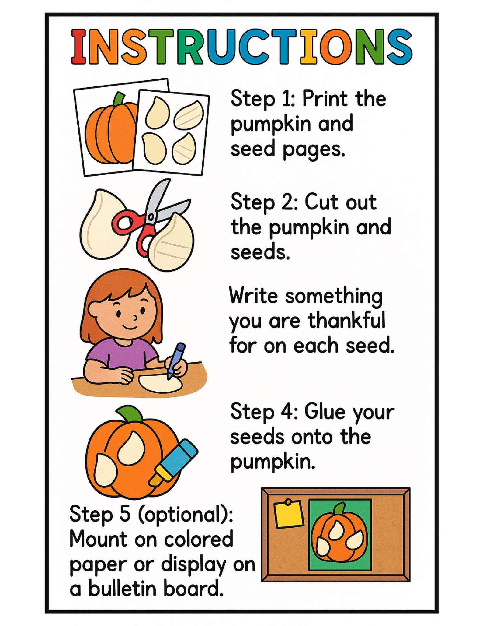 Printable “I Am Thankful For” Pumpkin Craft | Thanksgiving Cut & Paste ...