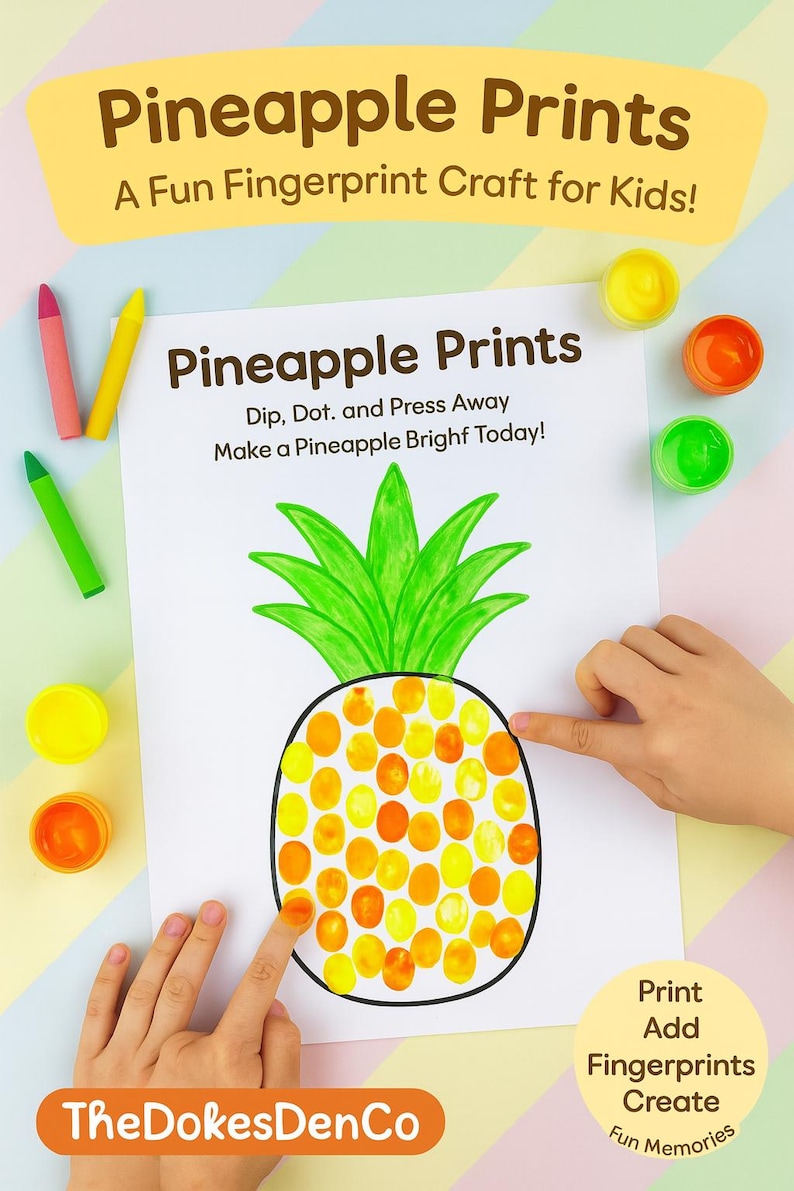 Pineapple Prints | Fingerprint Craft for Kids | DIY Pineapple ...