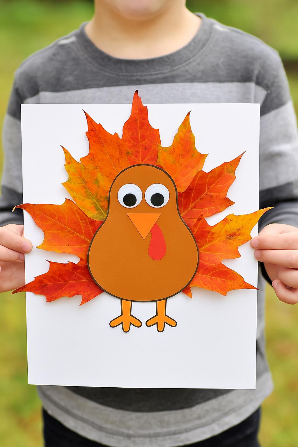 Fall Leaf Turkey Craft for Kids | Thanksgiving Classroom Activity ...