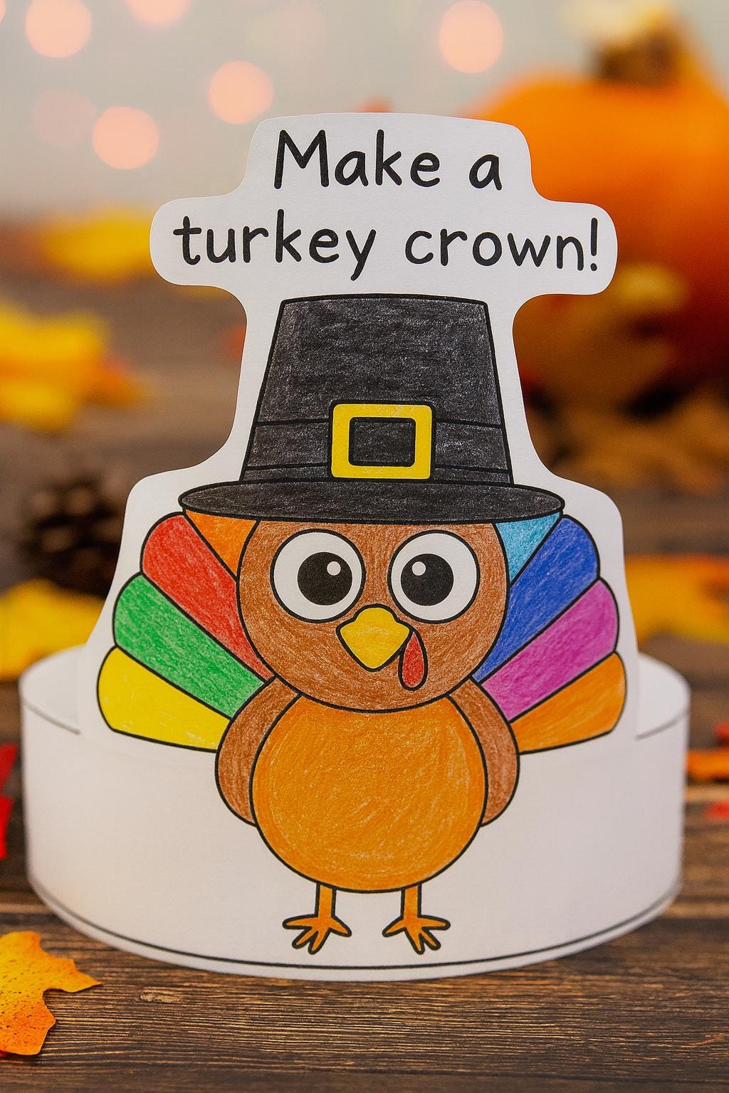 Printable Turkey Hat Craft – Thanksgiving Paper Crown Activity for Kids ...