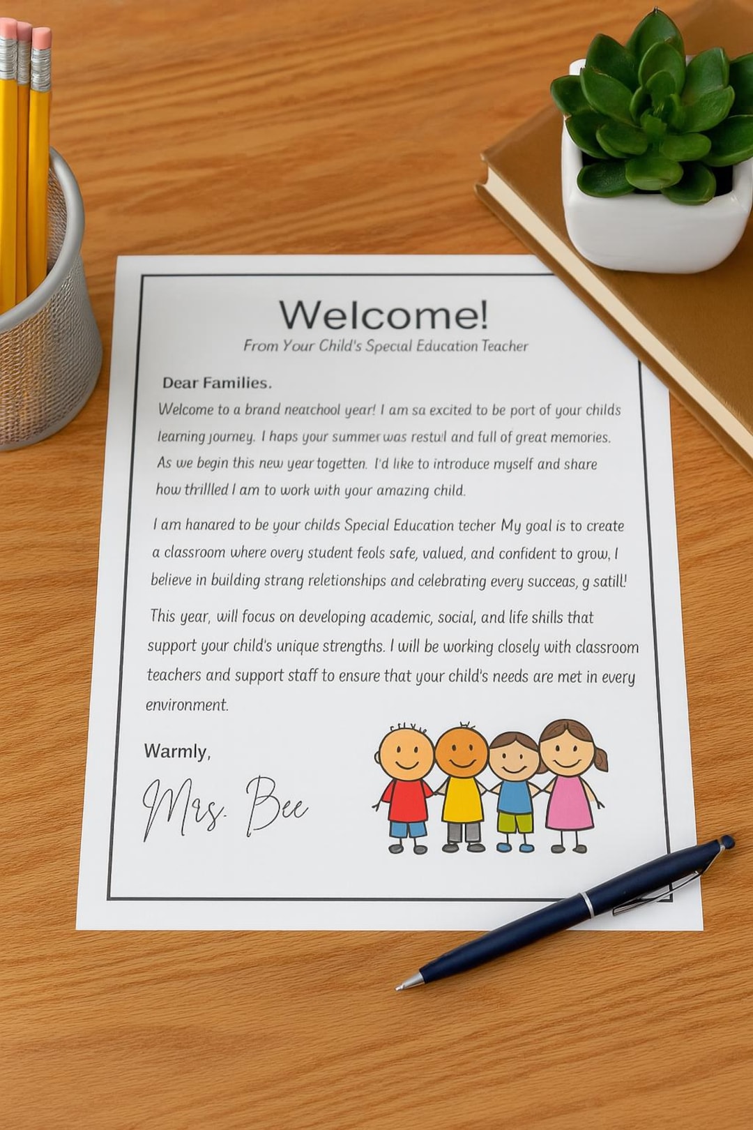 Printable Special Education Teacher Welcome Letter: SPED Edition (PDF ...
