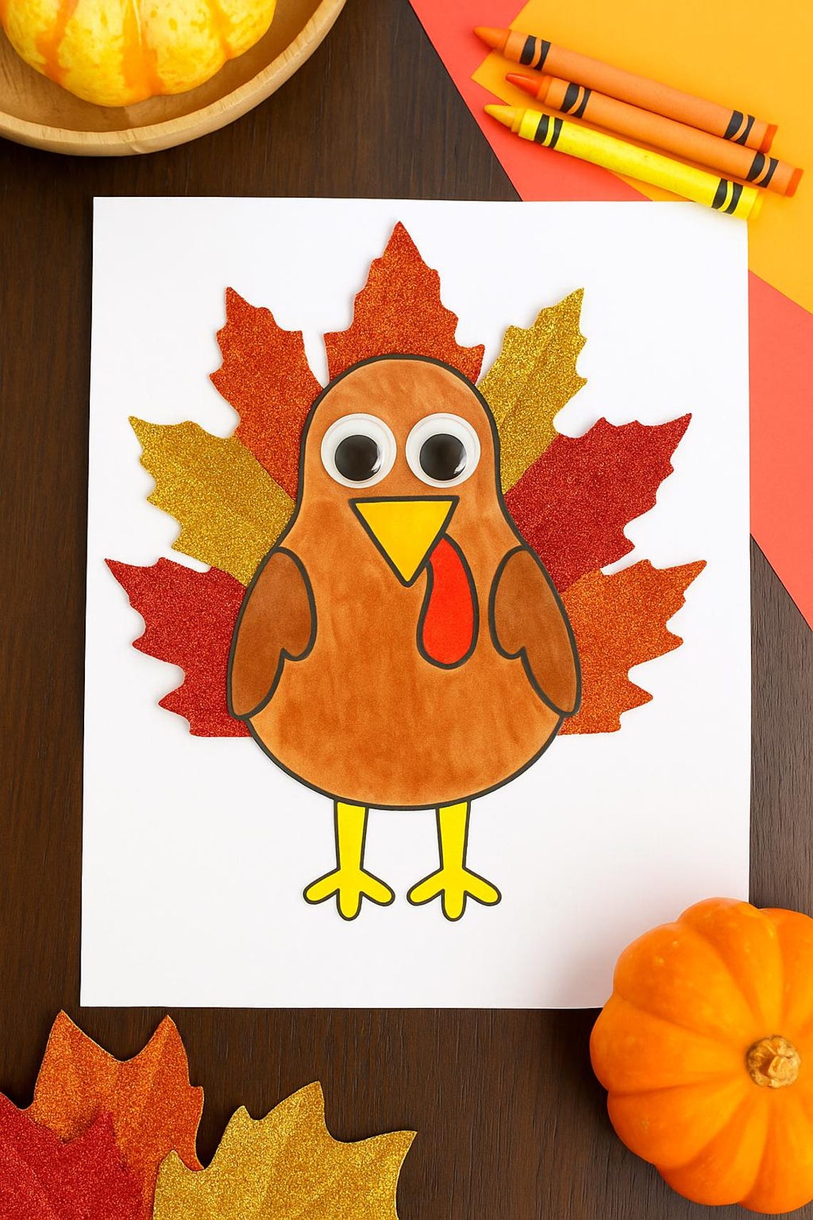 Fall Leaf Turkey Craft for Kids | Thanksgiving Classroom Activity ...