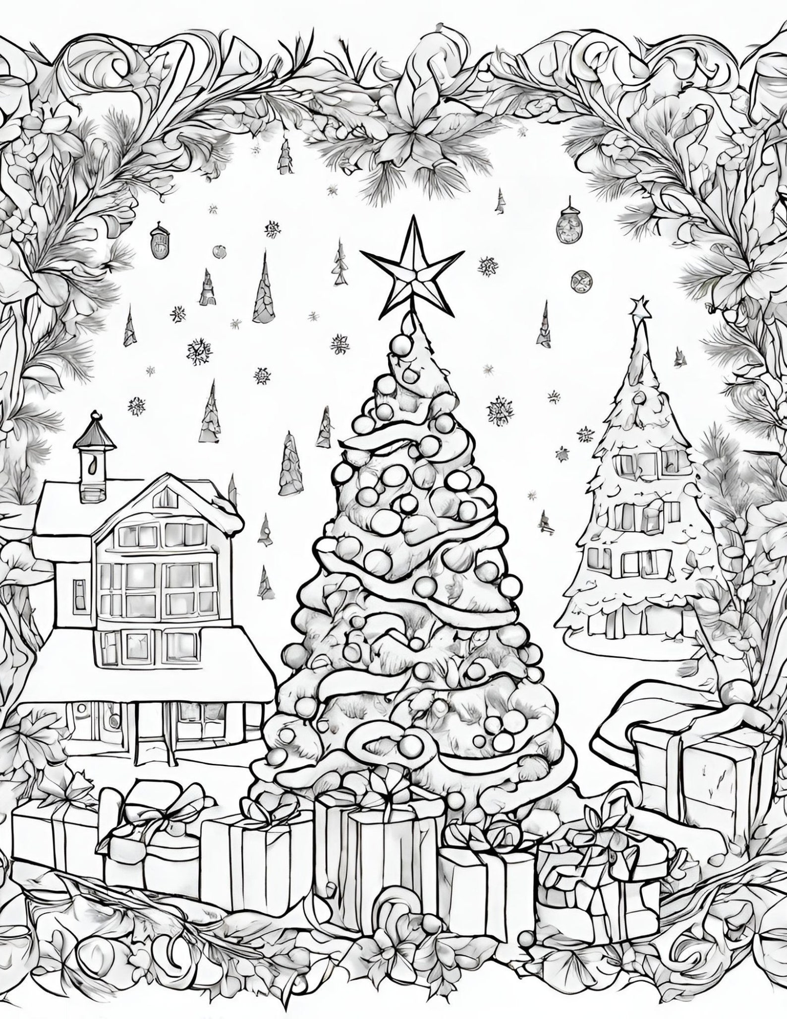Winter Coloring Pages: Adult Coloring Book (PDF Download) - Etsy