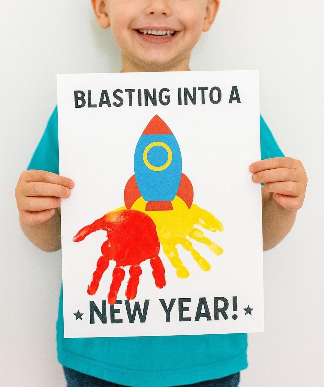 Blasting Into a New Year! Rocket Handprint Craft – Fun Back to School ...