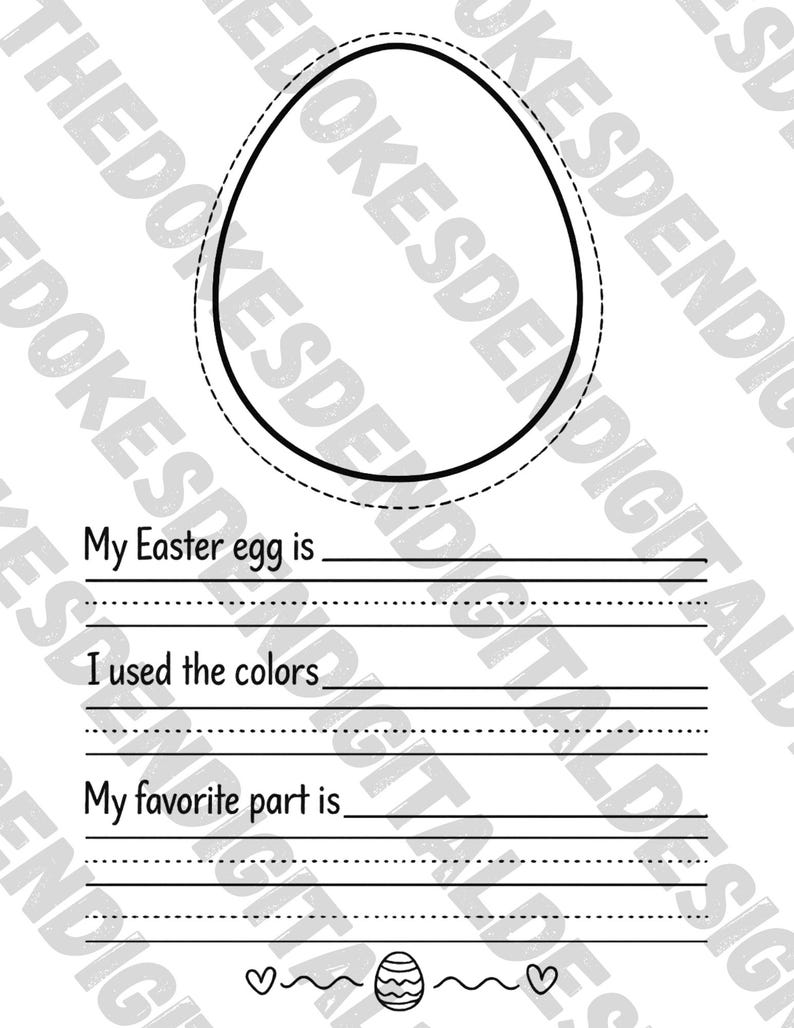 Easter Egg Writing Activity Page | Spring Classroom Coloring Worksheet ...