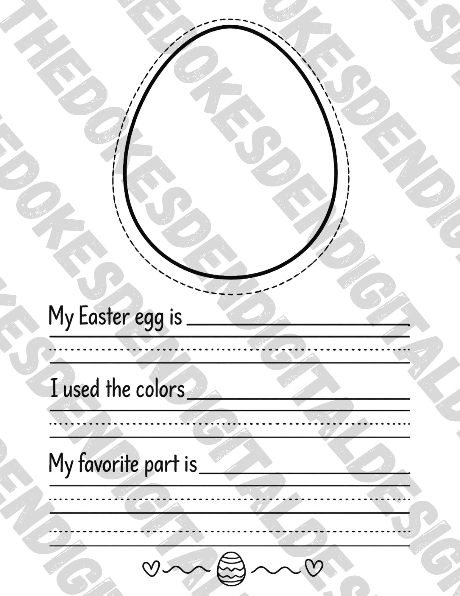 Easter Egg Writing Activity Page | Spring Classroom Coloring Worksheet ...